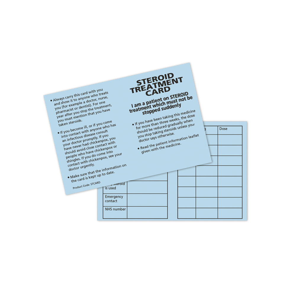 Steroid Treatment Cards | EMT Healthcare