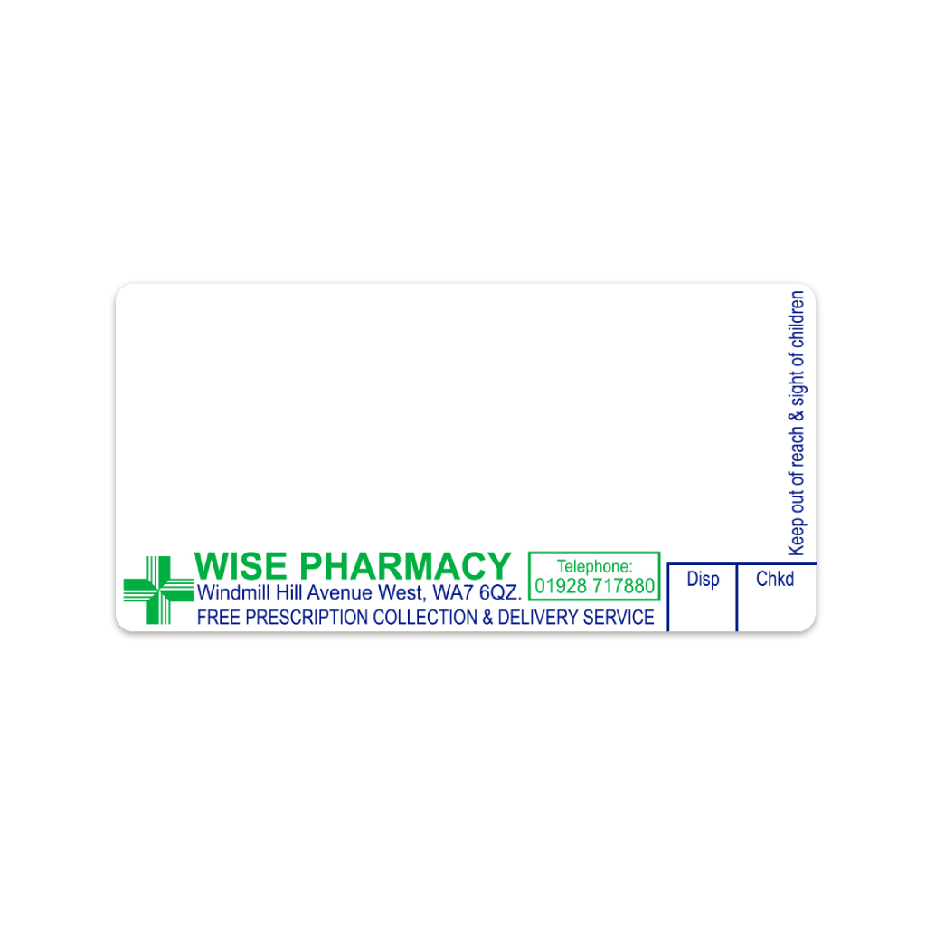 Wise Pharm Windmill Ave West Disp Labels | EMT Healthcare