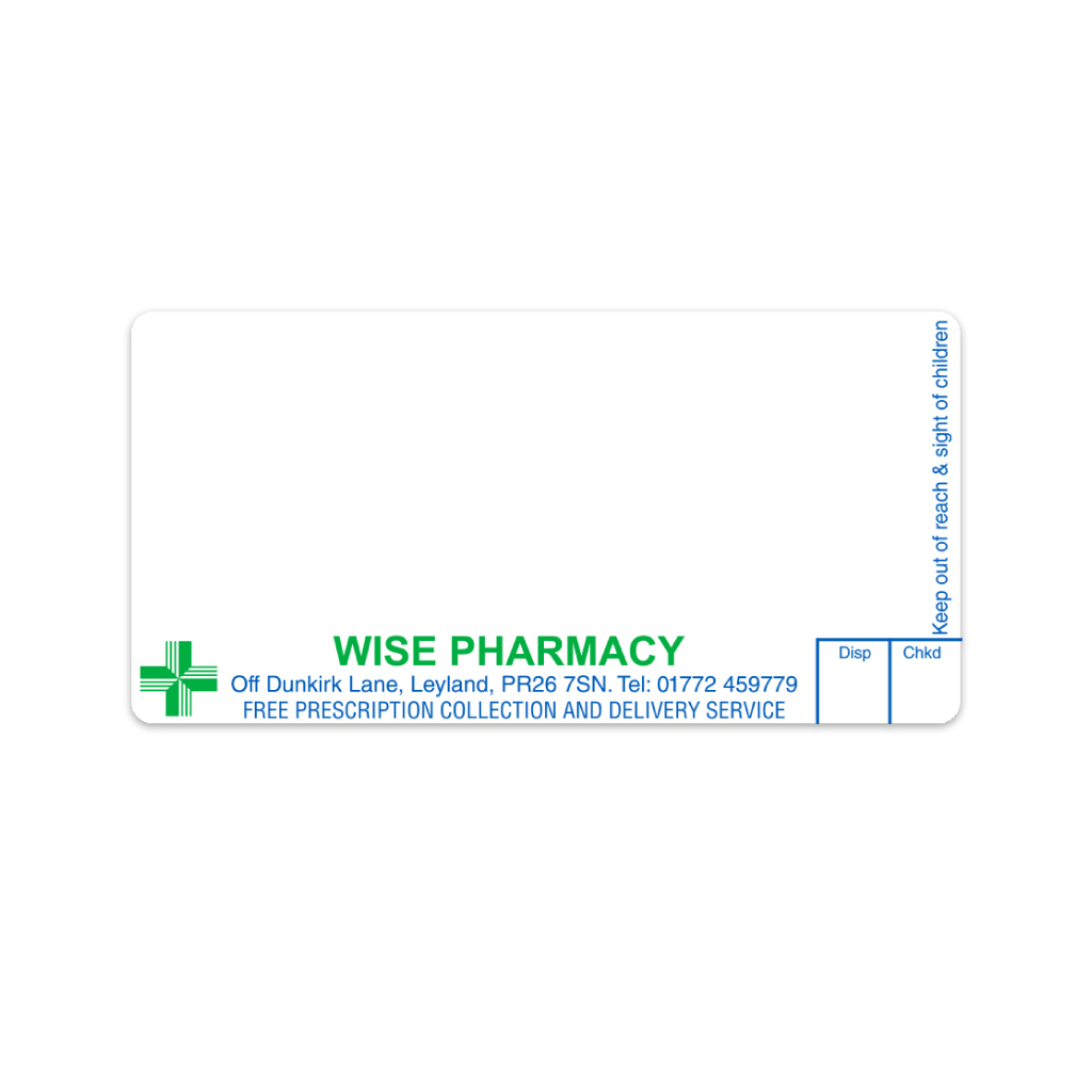 Wise Group Leyland Pharmacy Labels | EMT Healthcare