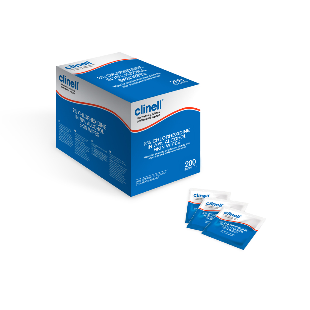 Clinell 2% Chlorhexidine/Alcohol Wipes | EMT Healthcare
