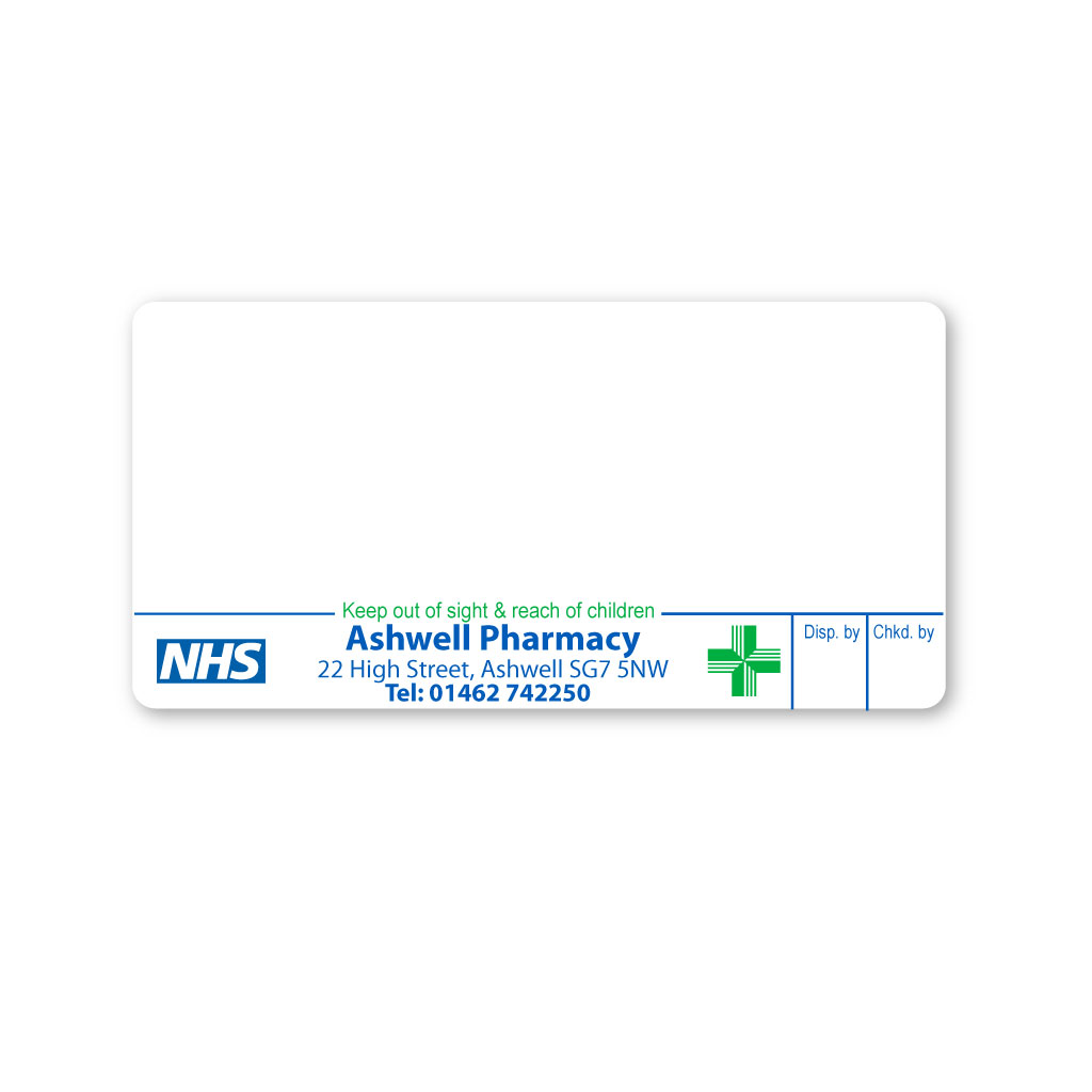 Ashwell Pharmacy Labels | EMT Healthcare