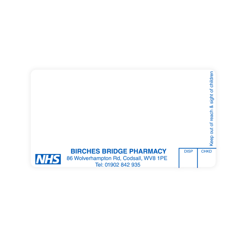 Birches Bridge Pharmacy Labels | EMT Healthcare